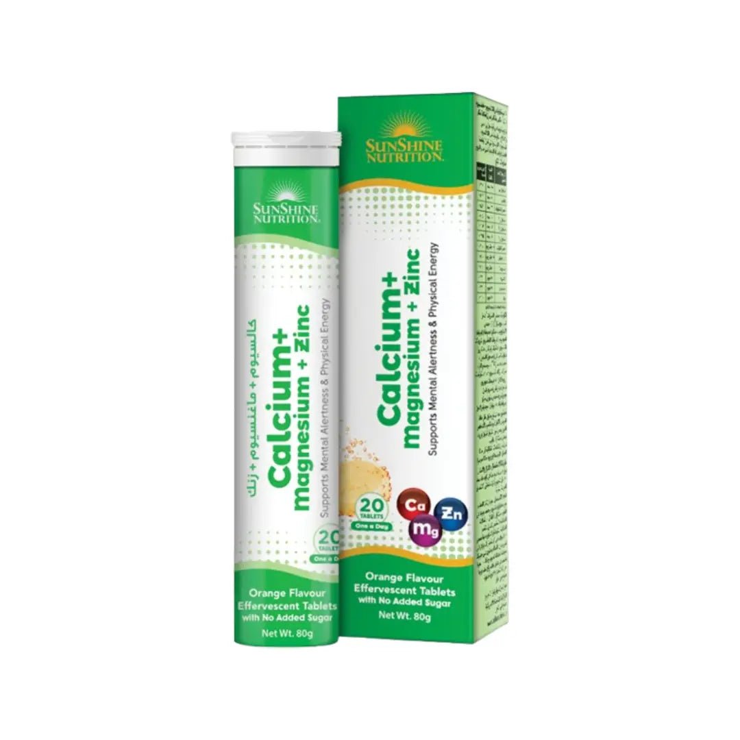 Sunshine Nutrition Cal+Mag+Zinc Orange Effervescent Tab 20s – Med7 Online
