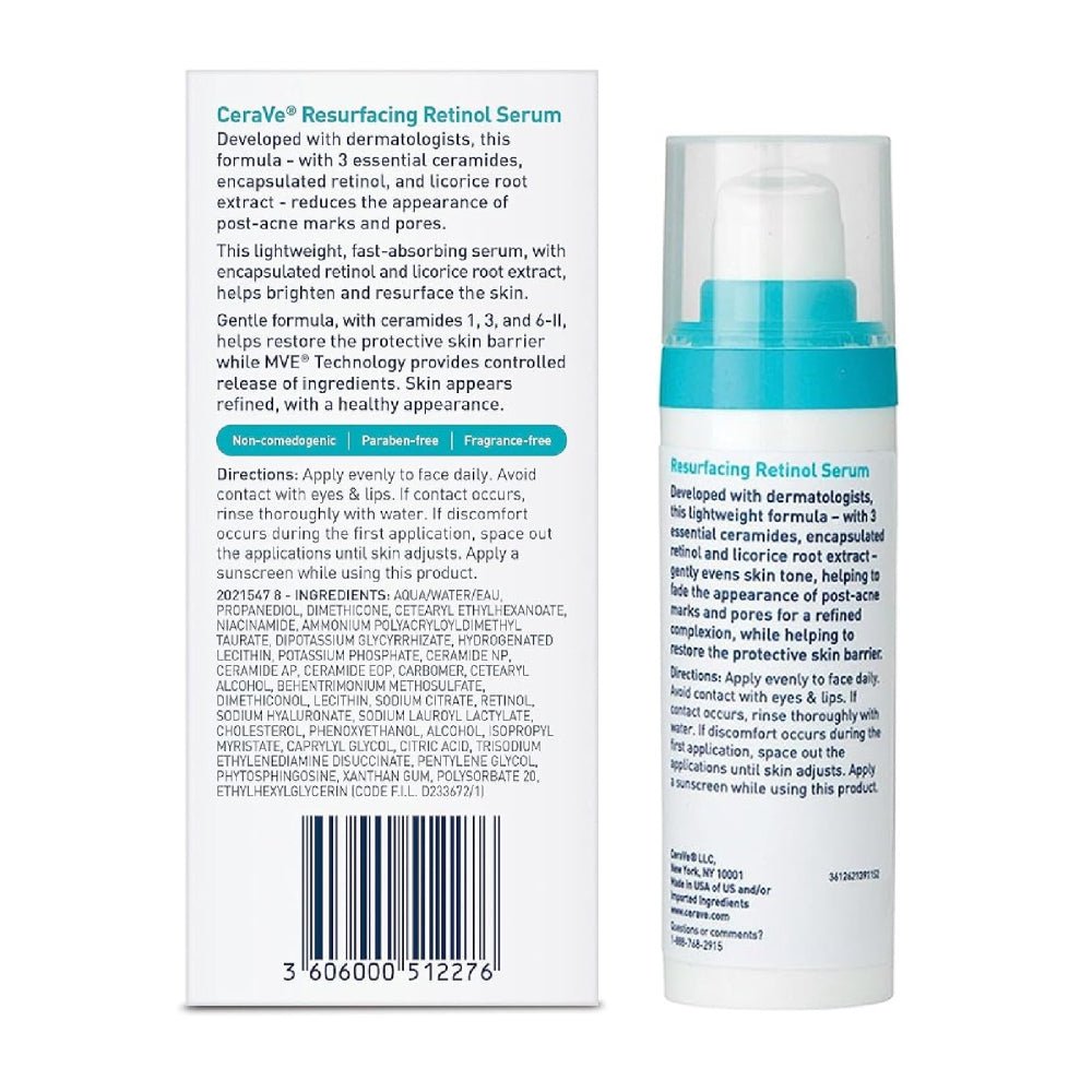 Cerave Resurfacing Retinol Serum For Post Acne Marks And Skin Texture