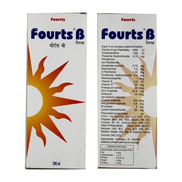 Fourts B Syrup 200ml : Buy Online now | Med7 Online